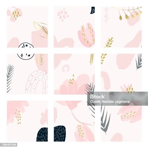 Set Vektor Kreatif Dari Sembilan Gambar Desain Sampul Untuk Template