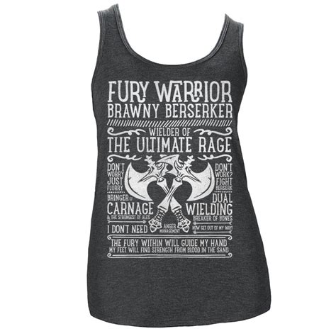 Fury Warrior Class Ladies Tank Top Realm One