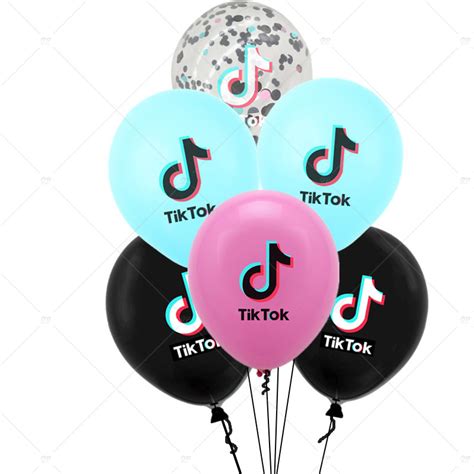 Ready Stock 6pcsset Tiktok Latex Balloons 2021 Party Decoration