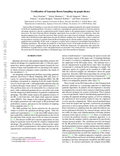 Pdf Benchmarking Gaussian Boson Sampling Using Graph Theory