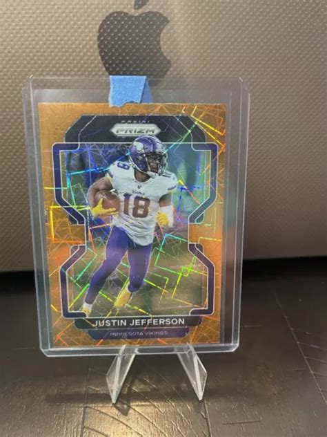2021 Prizm Football Justin Jefferson Orange Lazer Laser Minnesota