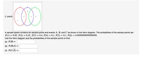 Solved Point A Sample Space Contains Six Sample Chegg