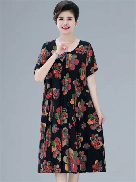 Loose Dress For 50 Year Old Fat Moms Lazada