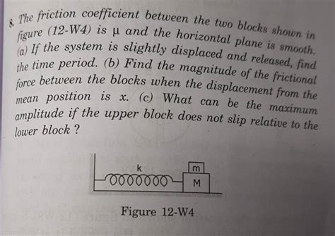 The Friction Coefficient Between The Two Blocks Shown In Figure W