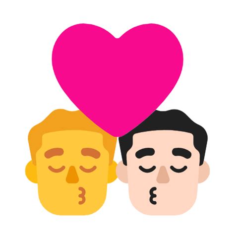 👨‍ ️‍💋‍👨🏻 Beso Hombre Sem Tom De Pele Hombre Tono De Piel Claro En