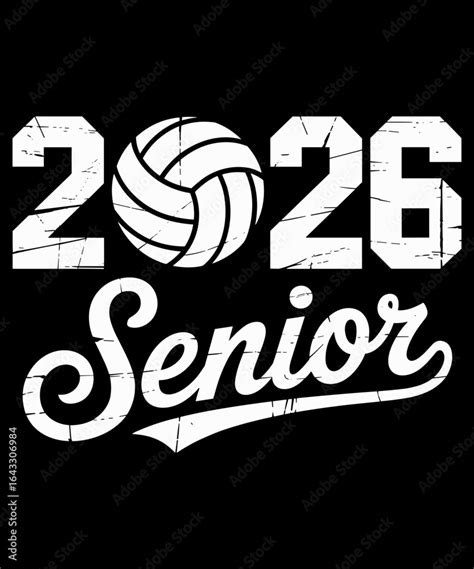 Stock Vektorgrafik „class Of 2026 Volleyball Senior 2026 Back To School