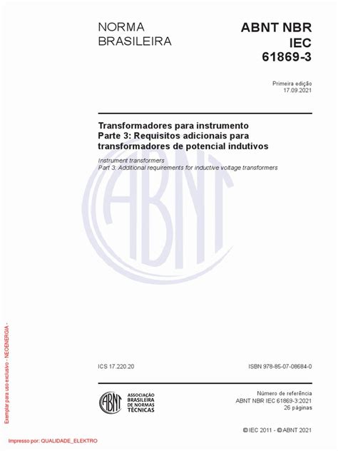 Abnt Nbr Iec 61869 3 2021 Pdf