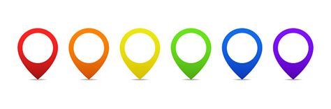 彩色指標向量隔離元素位置圖釘地圖指標圖示位置地圖圖示紅色 Gps 指標標記gps 位置符號向量圖形及更多一組物體圖片 Istock