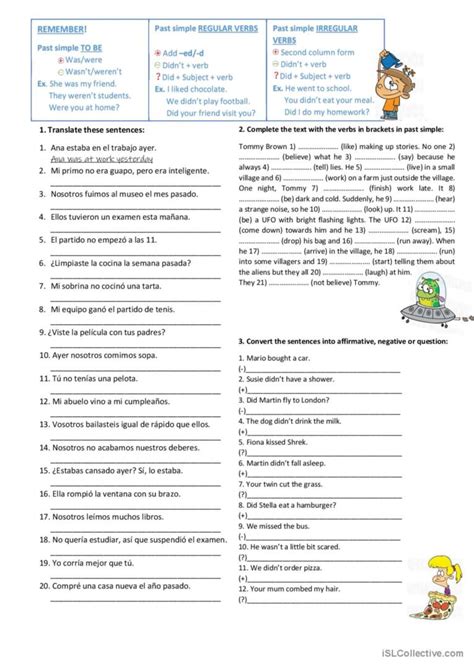 Past simple To be regular and irr Deutsch DAF Arbeitsblätter pdf doc