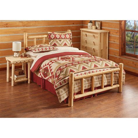 Castlecreek Cedar Log Bed Queen 235869 Bedroom Furniture At