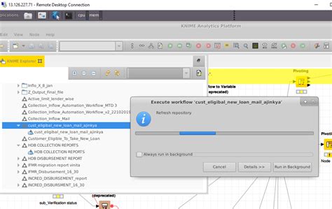 While Running Workflow From Server List Keeps Refreshing Repository Workflow Executes But