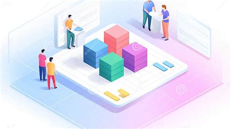 Data Management And Analysis Visualization Isometric Illustration Ai