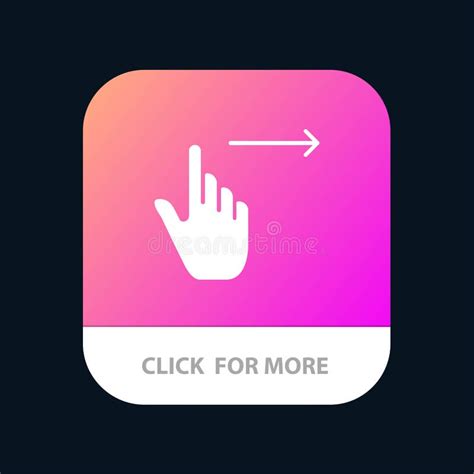 Finger Gestures Right Slide Swipe Mobile App Button Android And IOS Glyph Version Stock