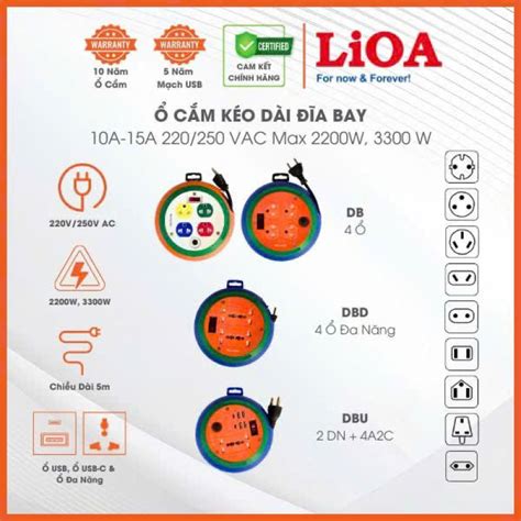 Rulo Lioa Ổ Cắm Lioa Ổ Cắm 6 Lỗ đa Năng Ổ Cắm Kéo Dài Lioa Ổ Cắm Cổng Usb Ổ Cắm Thông Dụng