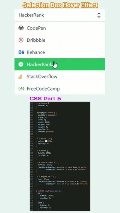 Selection Box Direction Aware Hover Effect Using Html And Css Shorts Youtube