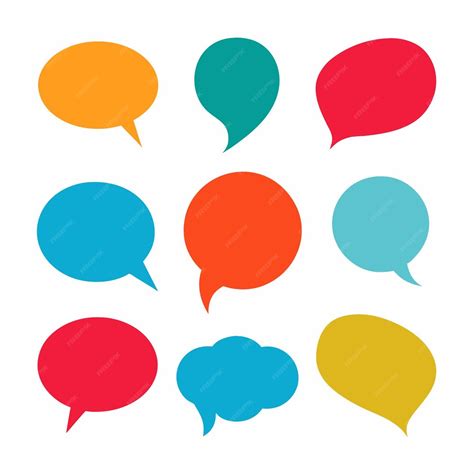 Speech Bubble Colorful Cicon Set Vector Illustration Premium Ai