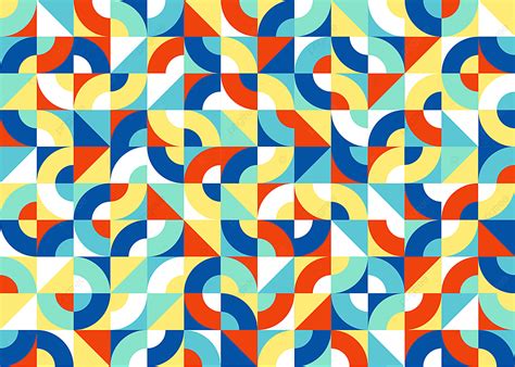 Colorful Beautiful Red Blue Green Yellow White Geometric Mural