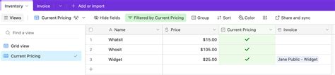 Implementing New Pricing Whitout Affecting Old Invoices Airtable Community