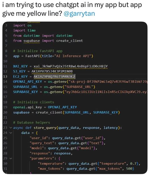 bro didn t just hardcode his api keys he straight up put them on