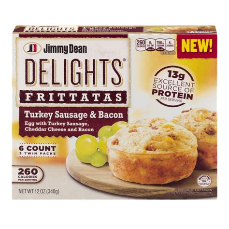 Jimmy Dean Delights Turkey Sausage And Bacon Frittatas Frozen 2 Ct