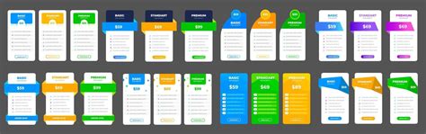 ui ux pricing design tables with tariffs subscription features
