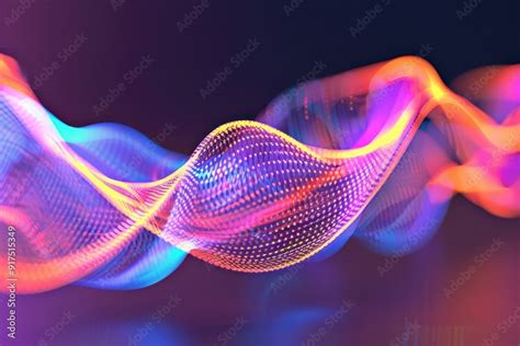 Vibrant Abstract Digital Wave Flowing Patterns Of Color And Light Creating A Sense Of Movement