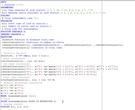 Solved Solve This GAMS Code Chegg