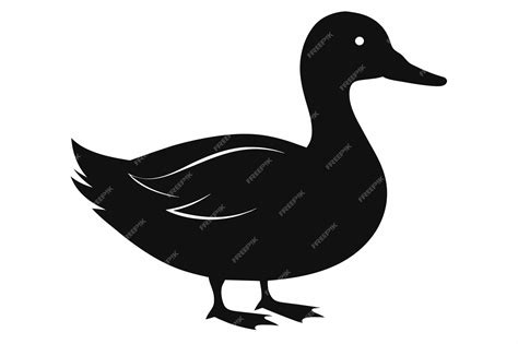A Black Duck With A White Background And A Black Background Premium Ai Generated Vector