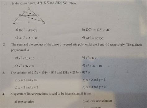 In The Given Figure ABDE And BDEF Then A BC ABCE B DC CFAC
