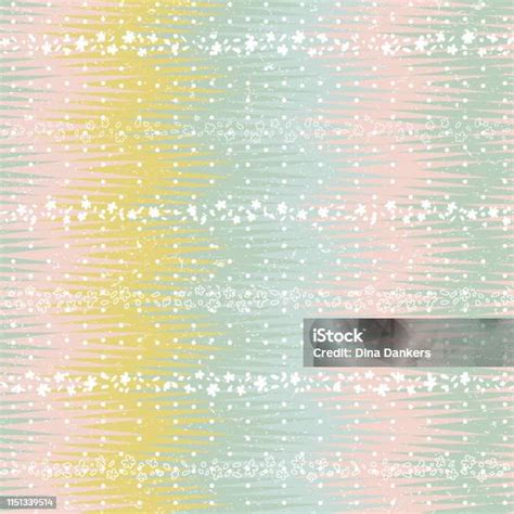 간단한 꽃과 추상적 인 쉐 브 론 배경으로 현대 벡터 원활한 패턴입니다 직물은 지그재그 모양과 질감 복고 파스텔 색상에 기하학적 반복을 봐 0명에 대한 스톡 벡터 아트 및