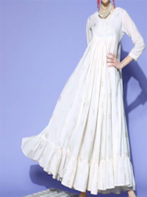 Buy Kipek Printed Ethnic Notch Neck Cotton Maxi Dress Ethnic Dresses
