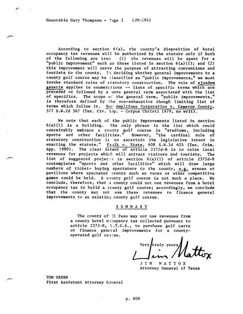 Texas Attorney General Opinion Jm 184 Page 3 Of 4 Magnified The