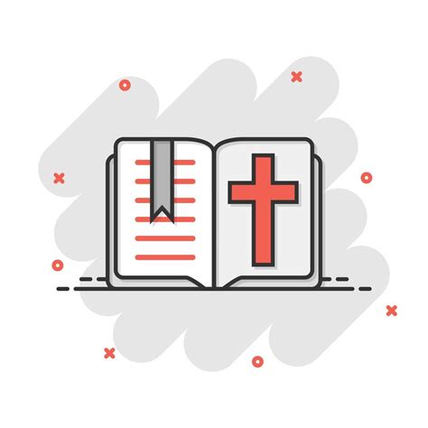 ícone do livro bíblico em estilo cômico ilustração em vetor igreja fé