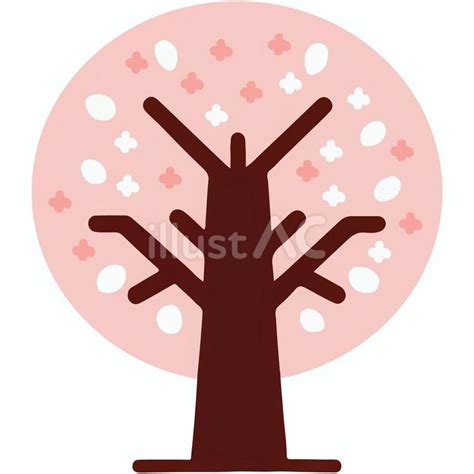 免费矢量 自由剪圖素材 可愛的櫻花樹