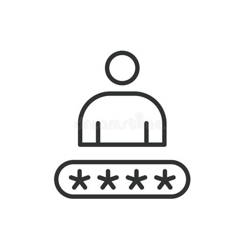 Personal Password Icon In Line Design Password Security Login Lock