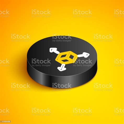 아이소메트릭 선 노란색 배경에 격리된 아이소메트릭 큐브 아이콘입니다 기하학적 큐브 솔리드 아이콘입니다 3d 사각형 기호입니다