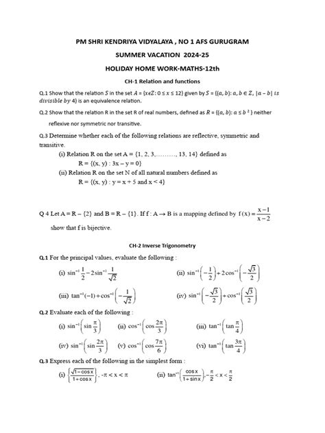 summer hw 12 maths pdf mathematical concepts mathematical relations