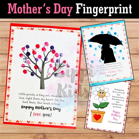 Mothers Day Fingerprint Craft Mothers Day Poem Keepsake T Zippi