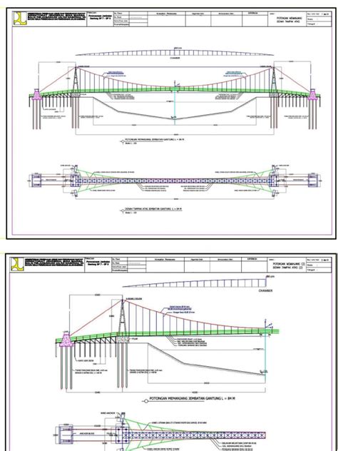 9 Gambar Kerja Jembatan Gantung Pdf