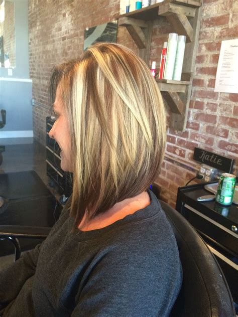 Beautiful Color And A Long Swing Bob Haircut Dark Underneath Chunky