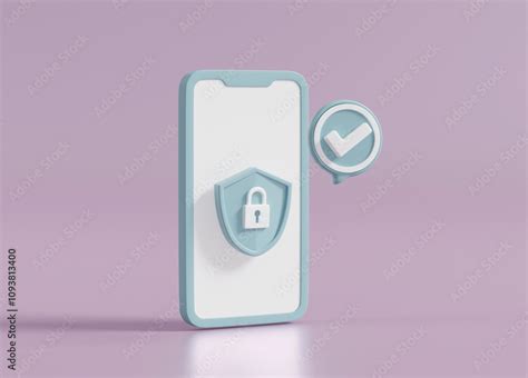 3D Rendered Illustration Of A Smartphone Icon Check Mark Symbol In A