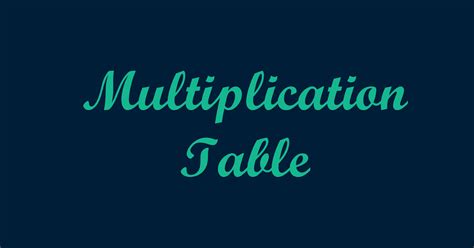 Multiplication Table [c] Cyber Assassins