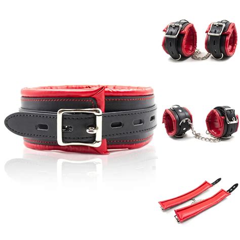 Buy 2018 New Pu Leather Handcuffs Anklecuffssoft
