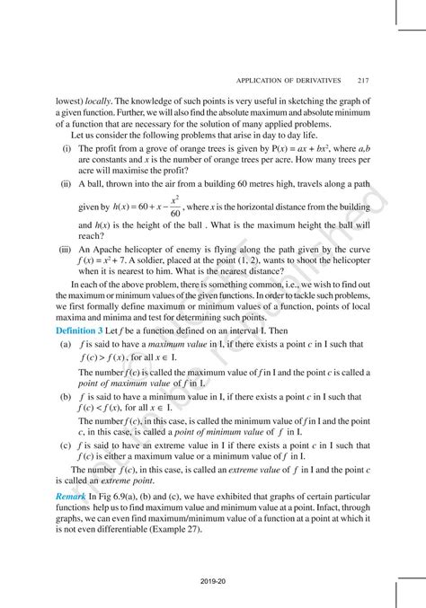 Application Of Derivatives NCERT Book Of Class Mathematics Part I