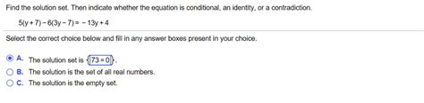 Solved Find The Solution Set Then Indicate Whether The