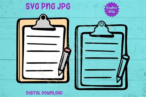 Clipboard Svg Png  Cut Files Graphic By Kaybeesvgs · Creative Fabrica