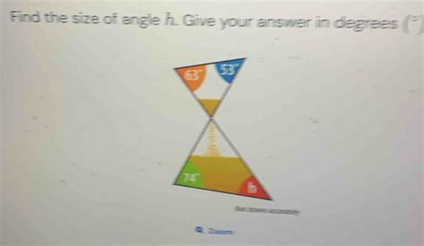 Solved Find The Size Of Angle H Give Your Answer In Degrees Math