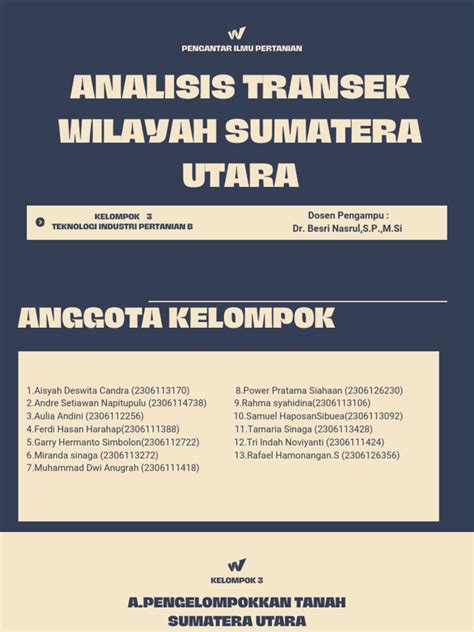Analisis Transek Wilayah Sumatera Utara Pdf