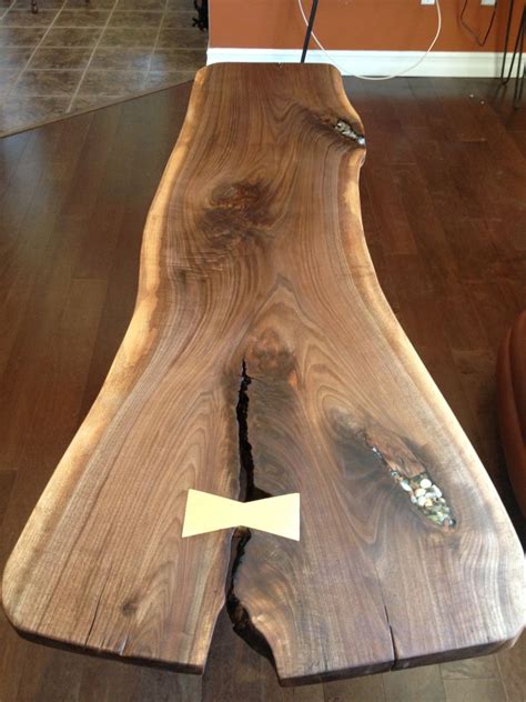 Live Edge Furniture Furniture Making Walnut Dining Table Stone Inlay