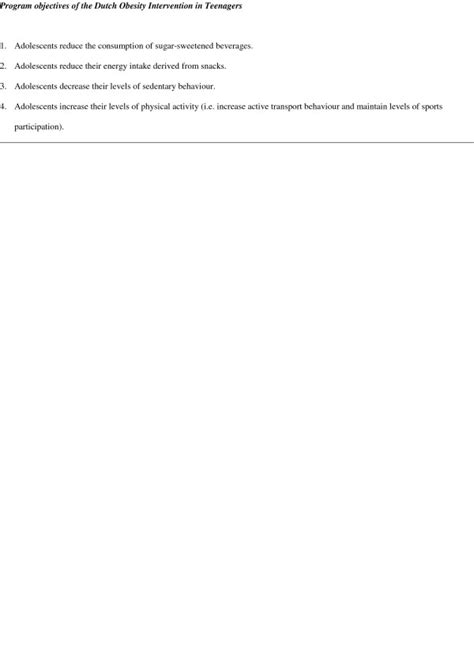 Example Of Performance Objectives For Program Objective 1 Reduction Download Scientific